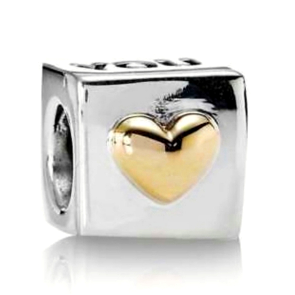 Authentic Pandora Charm Two Tones 14k Accent " I Love… - Gem